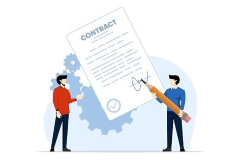 Ilustração Vetorial Do Conceito De Contrato Comercial Com Assinatura De