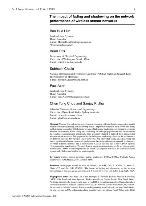Pdf On The Fading And Shadowing Effects For Wireless Sensor Networks