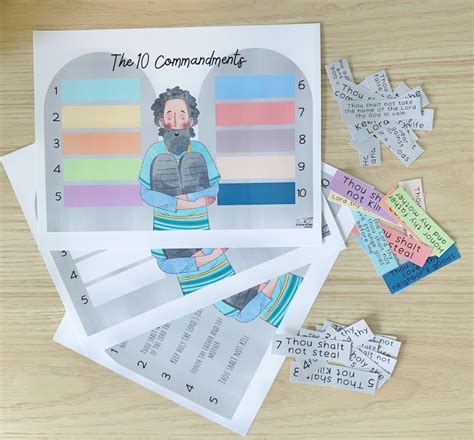 10 Commandments Printable Activity Sheet And Print Digital Etsy