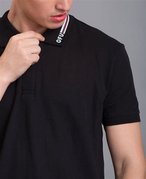 Concealed Placket Polo Timeless Elegance Black Ofu Lifestyle