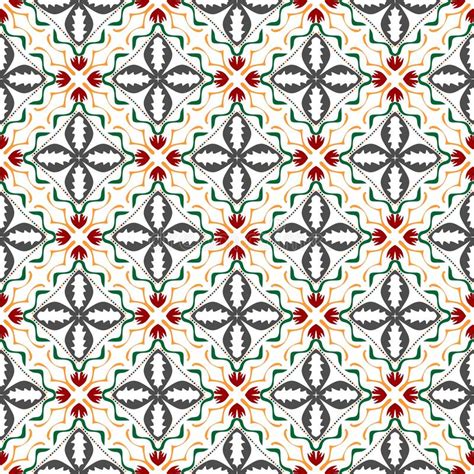 Abstract Four Color Seamless Repeated Pattern Design On White Background Illustration Stock