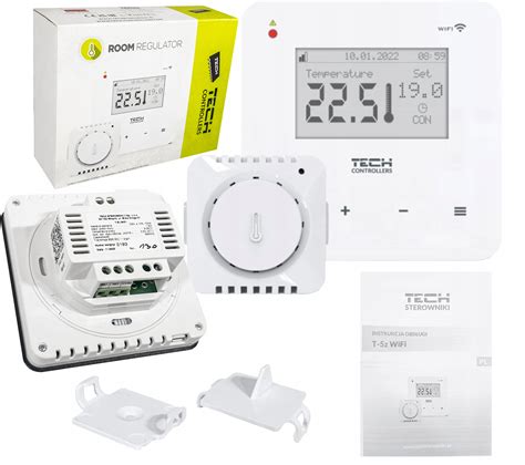 STEROWNIK REGULATOR POKOJOWY BIAŁY T 5z WiFi TECH STEROWNIKI DWUSTANOWY WG 20 0165 Cena