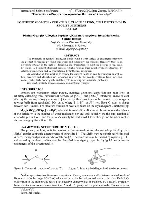 Pdf Synthetic Zeolites Structure Clasification Current Trend In