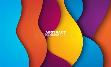 Abstract Modern Colorful Gradient Dynamic Geometric Abstract Wavy Background And Papercut Style