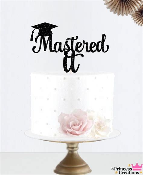 Glitter Mastered It Cake Topper • Graduation Cake Topper • Graduation