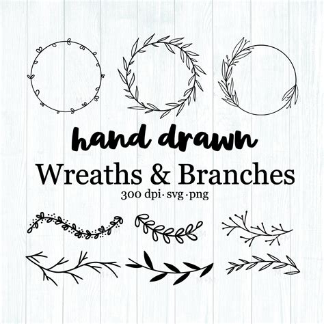Wreaths And Branches Svg Png Clip Art Laser Cutting Design Files