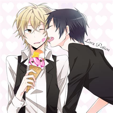 Safebooru Black Hair Blonde Hair Blush Couple Durarara Heart