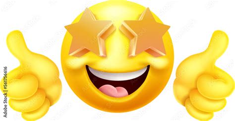 A Star Struck Emoji Or Emoticon Face Icon With Stars For Eyes Giving A