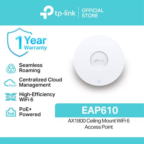 TP Link EAP610 AX1800 Wireless Dual Band Ceiling Mount Access Point Wi Fi Extender Access