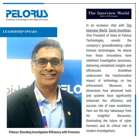 Pelorustechnologies Theinterviewworld Leadershipspeaks Pelorus
