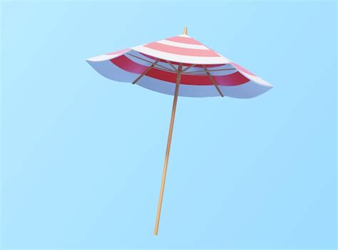 Sombrilla De Playa Linda 3d Vector Premium