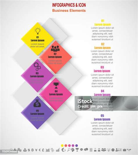 Proses Timeline Bisnis Infografis Dan Templat Ikon Konsep Bisnis Dengan