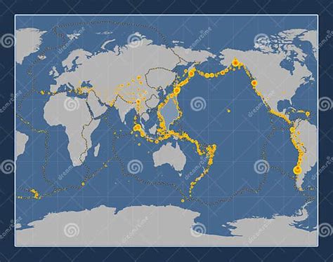 Philippine Sea Tectonic Plate Contour Gall Stereographic Eart Stock Illustration
