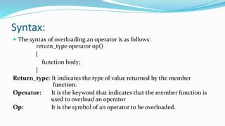 Operator Overloading Ppt