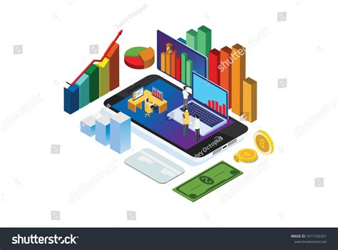 Modern Isometric Business Business Illustration Colorful Stock Vector Royalty Free 1517102201