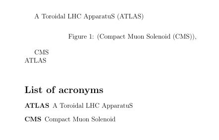 Captions Some Acronyms Created With Acro Package Don T Show Up In The