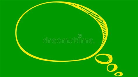 Animated Yellow Speech Cloud Symbol In Sketch Style Doodle With Copy