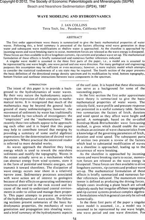 Aapg Datapagesarchives Wave Modeling And Hydrodynamics