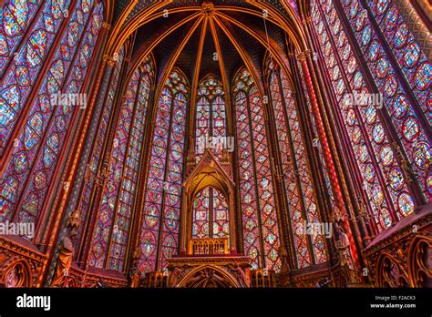 Stained Glass Saint Chapelle Cathedral Paris France Saint King Louis