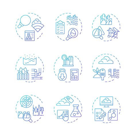 Geotechnical Survey Blue Gradient Concept Icons Civil Engineering