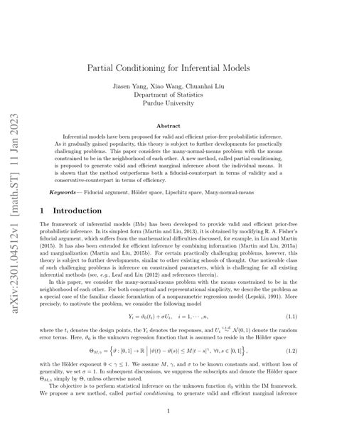 PDF Partial Conditioning For Inferential Models