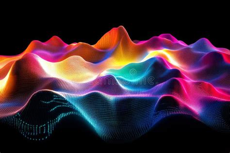A Glowing Intricate 3d Fractal Pattern In Vivid Colors Set Against A Pitch Black Background