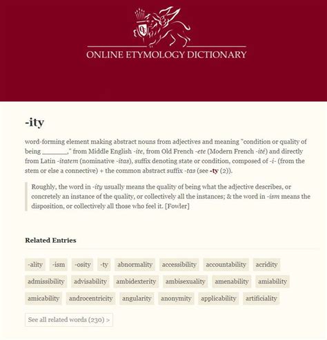 Ity Etymology Of Suffix How To Memorize Things Words Etymology