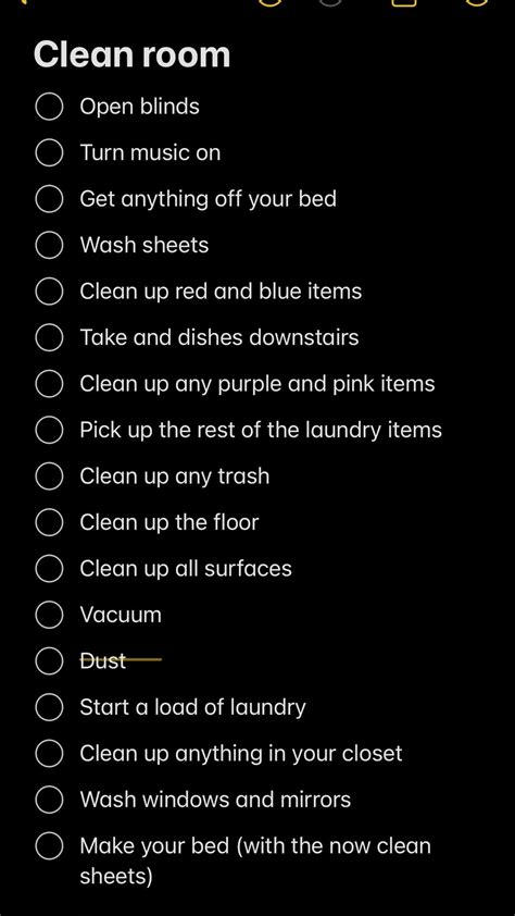 Clean Room Checklist Artofit