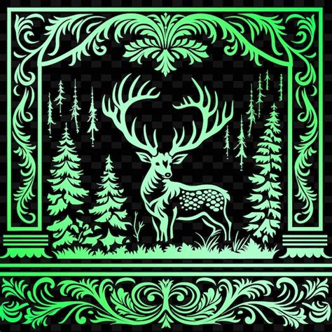 Premium Psd Carved Wooden Mantelpiece Outline With Deer Design And