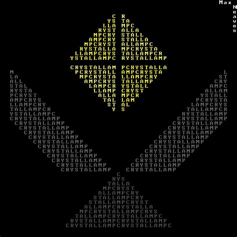 Original Ascii Art 18 Crystallamp By The Masked Max On Deviantart