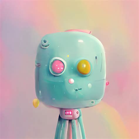Cute Pastel Robot Iphone Wallpaper