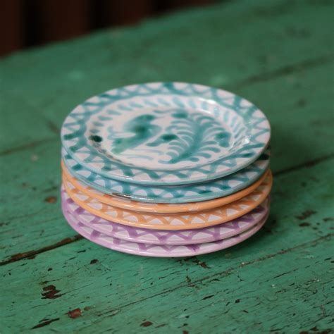 5 Spanish Tiny Plates Ready To Ship Zinnia Folk Arts