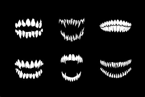 Descargar Monstruo Zombi O Vampiro Colmillos Dientes Silueta Conjunto