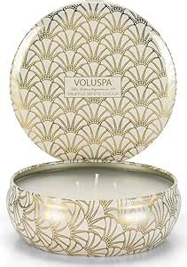 Voluspa Decorative 3 Wick Candle Intin Truffle White Cocoa