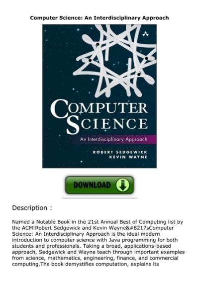 [download]pdf Computer Science An Interdisciplinary Approach