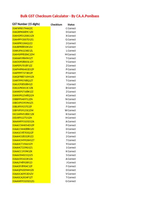 Bulk Gst Checksum Validator Pdf Error Detection And Correction