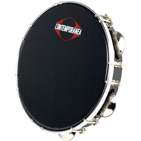 Pandeiro Contemporânea 10 Preto Tarraxa Dupla Clube Da Percussão Instrumentos E Acessórios