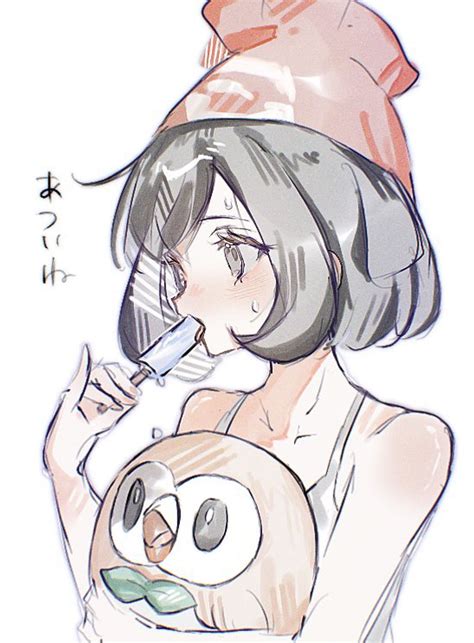 C0smi5 Rowlet Selene Pokemon Nintendo Pokemon Pokemon Sm 1girl Bare Shoulders Beanie