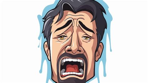 Cartoon Crying Man Vector Sticker Premium Ai Generated Vector