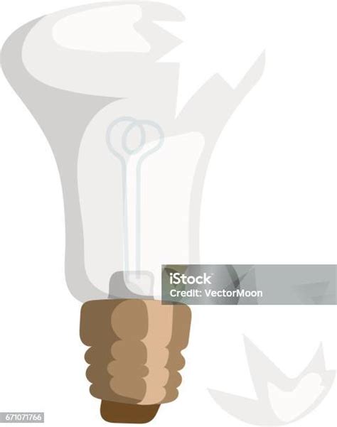깨진된 전구 벡터 일러스트 레이 션 램프 빛 절연된 설계 개체 전기 장비 전기 밝은 장식 아이콘 전원 모양 만화 0명에 대한 스톡 벡터 아트 및 기타 이미지 Istock