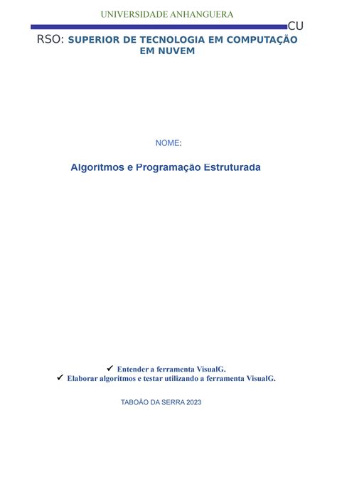 Algoritmos E Programação Estruturada Portfolico Linguagem De