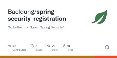 Github Baeldungspring Security Registration Go Further Into Learn