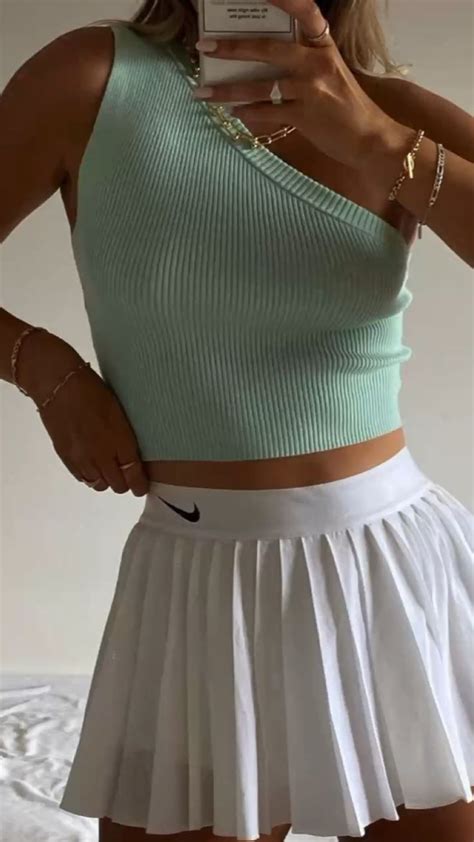 Nike Tennis Skirt White Outfit Minimalist That Girl Outfit Sport