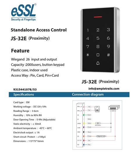 Access Control Device SA32 ESSL Single Door Controller Password Card