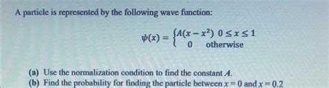 Solved A Particle Is Represented By The Following Wave Chegg Com