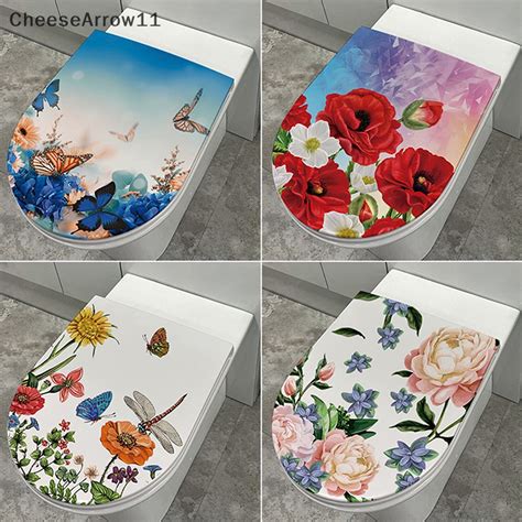 Che สติกเกอร์ Pvc ลายดอกกุหลาบ ผีเสื้อ มีกาวในตัว ลอกออกได้ สําหรับติดตกแต่งห้องน้ํา Th Shopee