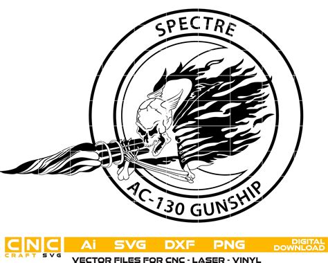 Spectre Gunship Logo Military Vector Design