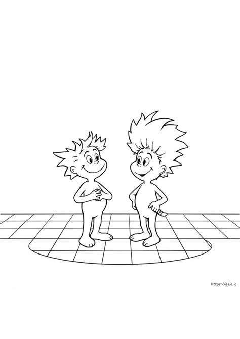 Thing One And Thing Two Coloring Esle