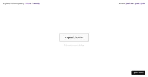 Magnetic Button Codesandbox