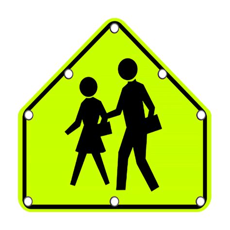 Ts40 School Zone Crossing Flashing Led Edge Lit Sign S1 1 Traffic